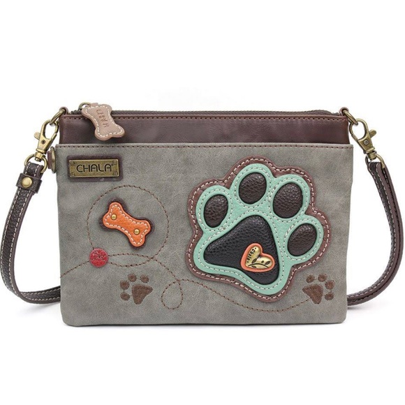 Chala | Bags | Chala Dog Paw Print Mini Crossbody Messenger Bag Stone ...